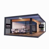 China Modern Design 20ft/40ft Prefabricated Container House with Wooden Glass House for sale