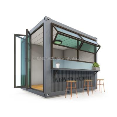 China 10ft Mini Pop-up Shop Container Coffee Shop Bar Fast-food Restaurant Convenience Store with Aluminum Alloy Windows for sale