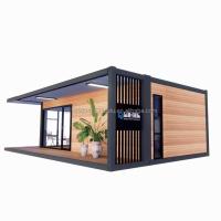China Modern Design 20ft/40ft Prefabricated Container House with Wooden Glass House for sale