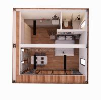 China Sunshine House Container Prefabricated Wooden Glass House with Customized Color and 40 Foot Container House for sale