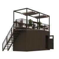 China Steel Frame Galvanized Steel Bending 180g 20ft Foldable Luxury Prefabricated Portable Coffee Shop Container for Products for sale