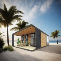 China Outdoor Wooden Container Home Luxury Garden Tiny House with 2-3 Bedrooms for Families and Hotels Aluminum Alloy Windows for sale