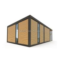 China Outdoor Wooden Container Home Luxury Garden Tiny House with 2-3 Bedrooms for Families and Hotels Aluminum Alloy Windows for sale