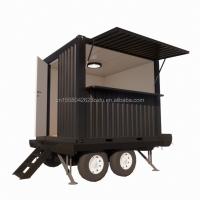 China Galvanized Steel Square Tubes Main Structure Mobile Prefabricated Container House Shop on Wheels for a Bar 20ft/40ft Size for sale