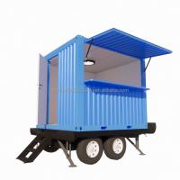 China Galvanized Steel Square Tubes Main Structure Mobile Prefabricated Container House Shop on Wheels for a Bar 20ft/40ft Size for sale