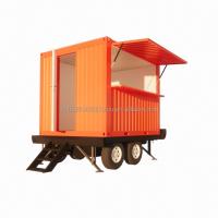 China Galvanized Steel Square Tubes Main Structure Mobile Prefabricated Container House Shop on Wheels for a Bar 20ft/40ft Size for sale