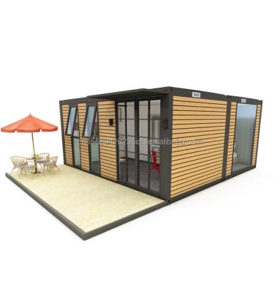 China 20ft or 40ft Portable Tiny Home Prefabricated Light Steel Villa Modular Prefab Houses with Galvanized Steel Square Tubes for sale