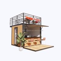 China 10ft Modern Design Fast Food Mini Pop-Up Shop Flat Pack Steel Container for Carport in Outdoor Cafe Coffee Bar Carport for sale