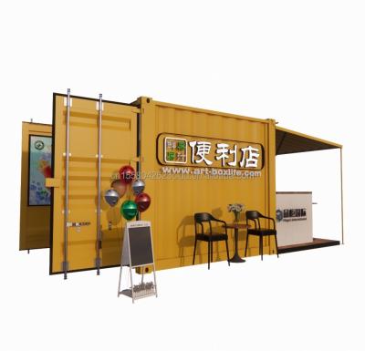China Portable Pop Up Mobile Mini 10ft Container Home Bar Prefabricated Restaurant Shop Street Food Kiosk for sale