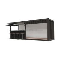 China 20ft Steel Frame Prefabricated Food Booth Container with Aluminum Windows and Galvanized Steel Bending for sale