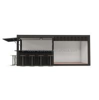 China 20ft Steel Frame Prefabricated Food Booth Container with Aluminum Windows and Galvanized Steel Bending for sale