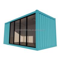 China Outdoor 20ft Prefabricated Steel Structure Home House Container Flat Pack Houses Made of 50/75/100mm Wave Sandwich Panel for sale