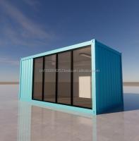 China Outdoor 20ft Prefabricated Steel Structure Home House Container Flat Pack Houses Made of 50/75/100mm Wave Sandwich Panel for sale