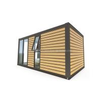 China 20ft Modern Prefabricated Steel Container House Wooden Color Living Prefab Residential Tiny House Couple Hotel Room for sale