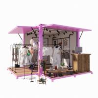 China Hotel Promotion 10ft Pop-up Container Clothing Store with Steel Frame and Galvanized Steel Bending for sale