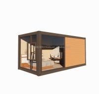 China Wall 50/75/100mm Wave Sandwich Panel Expandable Steel Outdoor Living Unit Wooden Prefab House for Mobile Living 20ft/40ft for sale
