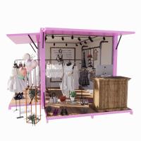 China Hotel Promotion 10ft Pop-up Container Clothing Store with Steel Frame and Galvanized Steel Bending for sale