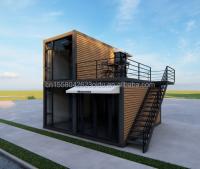 China Outdoor Living Room Tiny Homes Luxury Two-Story Modern Prefab Steel Villa Modular Prefabricated Shipping Container House for sale