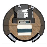 China Galvanized Steel Square Tubes Structure Wooden Round House CE Luxury Modern Container House with Aluminum Alloy Windows for sale