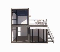 China Outdoor Living Room Tiny Homes Luxury Two-Story Modern Prefab Steel Villa Modular Prefabricated Shipping Container House for sale