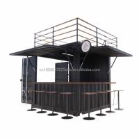 China Mini 10ft Pop-up Store Sturdy Steel Frame Container Bar Stall with Galvanized Steel Bending for sale