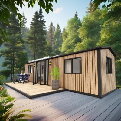 China Customized Color Wooden Homes for Family Made of Steel Sandwich Panel and Galvanized Steel Square Tubes for sale