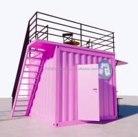 China Galvanized Steel Square Tubes Used for Shop 10ft Pop up Mobile Prefabricated Container Restaurant Street Food Kiosk for sale