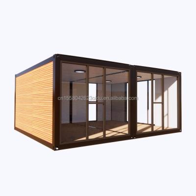 China 20 FT Customizable Modern Prefabricated Steel Container House with Outdoor Wooden Container and Aluminum Alloy Windows for sale