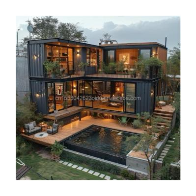 China 50/75/100mm Wave Sandwich Panel Wall EU Modern Design Steel Structure Building for Log Hotels or Mobile Little House Prefabricated Home for sale