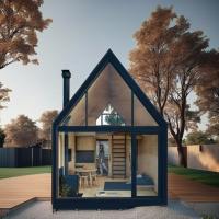 China Fast-Installed Two-Storey Prefab Villa with A-Frame Design and Triangle Container Made of Galvanized Steel Square Tubes for sale