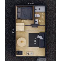 China Fast-Installed Two-Storey Prefab Villa with A-Frame Design and Triangle Container Made of Galvanized Steel Square Tubes for sale