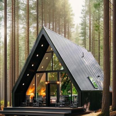 China Fast-Install Steel Structure Container Houses Modern Two-Storey Luxury Villa with A-Frame and Sandwich Panel Design for sale