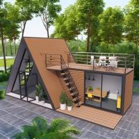 China Aluminum Alloy Windows Luxury Modern A-Frame Low-rise Villa Heat-Insulated Modular Prefab Tiny Triangle House for Apartment for sale