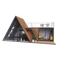 China Aluminum Alloy Windows Luxury Modern A-Frame Low-rise Villa Heat-Insulated Modular Prefab Tiny Triangle House for Apartment for sale