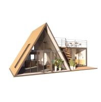 China Aluminum Alloy Windows Luxury Modern A-Frame Low-rise Villa Heat-Insulated Modular Prefab Tiny Triangle House for Apartment for sale