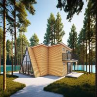 China Customized Color Flat Packaging Prefabricated Houses Triangle House for Hotel for sale