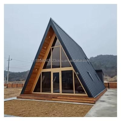 China Galvanized Steel Square Tubes Main Structure Hotel Triangle A Frame Prefabricated House Kit for Luxury for sale