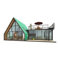 China Villa Living or Hotel Elegant Residential Prefab Container House with Aluminum Alloy Windows in Steel Triangle Design for sale