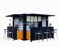China Fast Food Mini Pop-up Shop Cafe Shops Mobile Container Coffee Bar Houses with Modern Design Style and Aluminum Alloy Windows for sale