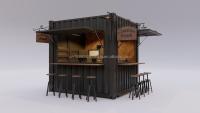 China Galvanized Steel Square Tubes Mini Popup Shop Mobile Container Coffee Bar Houses 10ft Container with 50mm Wall and 75mm Wall for sale