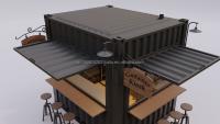 China Galvanized Steel Square Tubes Mini Popup Shop Mobile Container Coffee Bar Houses 10ft Container with 50mm Wall and 75mm Wall for sale