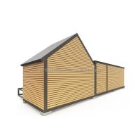 China 50/75/100mm Wave Sandwich Panel Wall for Mall in Triangle Steel Structure Design of EU Modern Flat Pack Container House for sale
