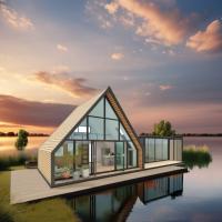 China Modern Steel Frame Galvanized Steel Bending 180g Tiny Prefab House for Family Vacations or Hotel for sale
