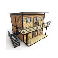 China Galvanized Steel Bending 180g Modern Wooden Houses 4 Bedroom Bilayer Prefab Steel Expandable Container House Design for Mall for sale