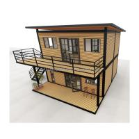 China Galvanized Steel Bending 180g Modern Wooden Houses 4 Bedroom Bilayer Prefab Steel Expandable Container House Design for Mall for sale