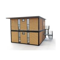 China Galvanized Steel Bending 180g Modern Wooden Houses 4 Bedroom Bilayer Prefab Steel Expandable Container House Design for Mall for sale