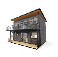 China Main structure Wooden Galvanized Steel Square Tubes 4 Bedroom Bilayer Prefab Expandable Container House Design for Mall for sale