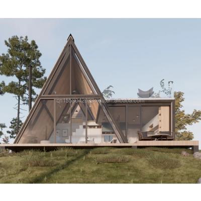 China Customized Color Luxury Hotel Room Design Triangle House Container for Family or Villa Made of Galvanized Steel Square Tubes for sale