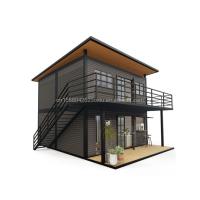 China Main structure Wooden Galvanized Steel Square Tubes 4 Bedroom Bilayer Prefab Expandable Container House Design for Mall for sale