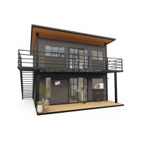 China Main structure Wooden Galvanized Steel Square Tubes 4 Bedroom Bilayer Prefab Expandable Container House Design for Mall for sale